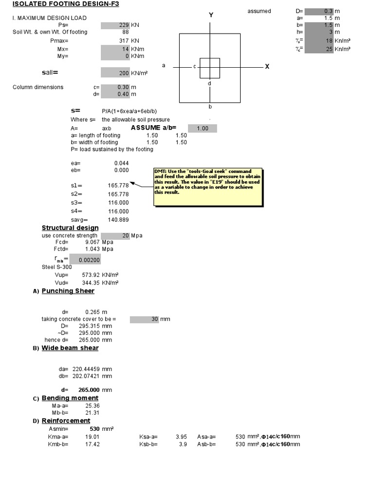 Single Footing Design - SI Units | PDF | Mechanics | Solid Mechanics