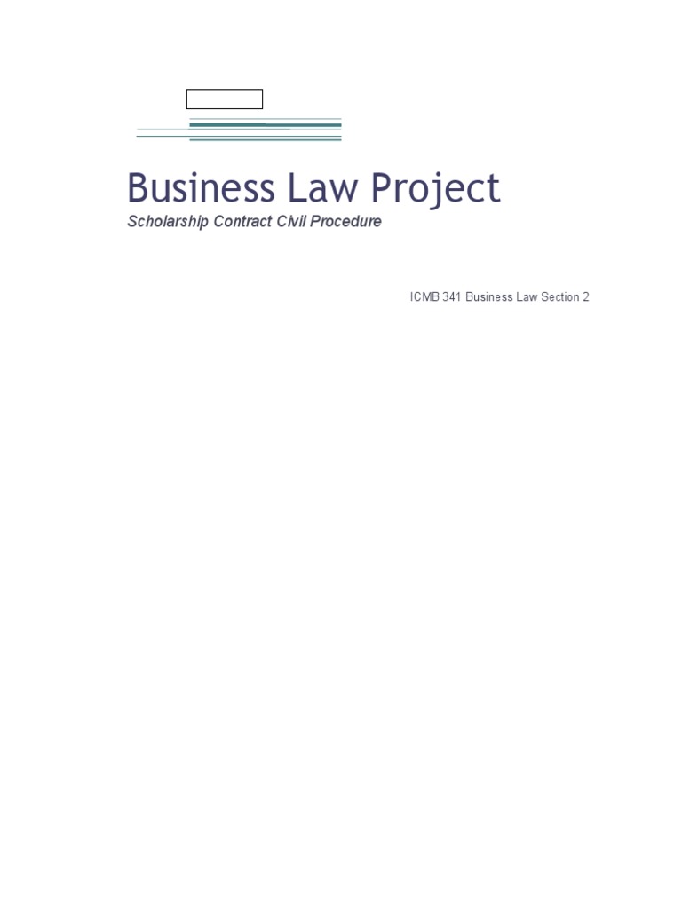 Business Law Project: Scholarship Contract Civil Procedure | PDF ...