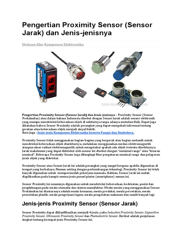 Pengertian dan Fungsi Proximity Sensor pada Smartphone | PDF