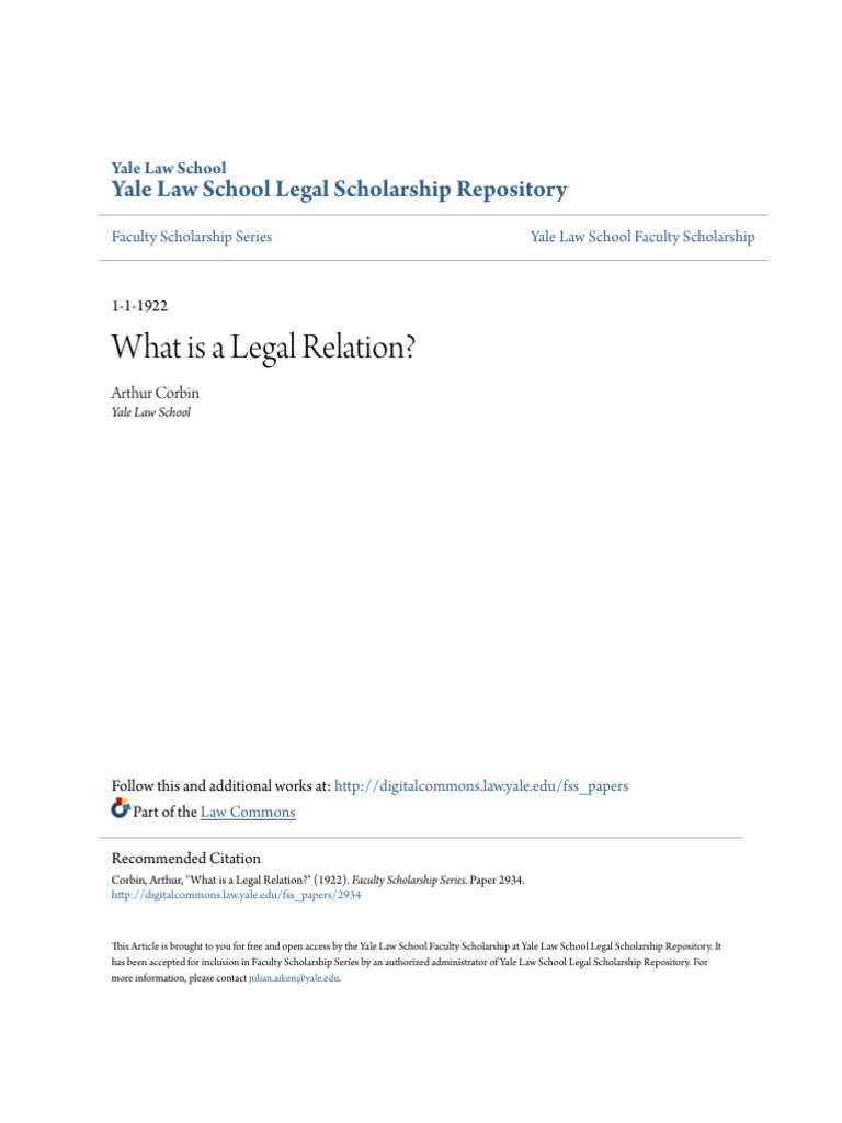 What Is A Legal Relation | PDF | Lawyer | Social Institutions