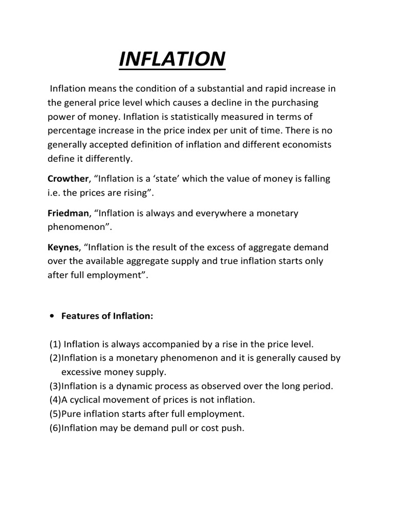 Concept of Inflation | Full Employment | Inflation