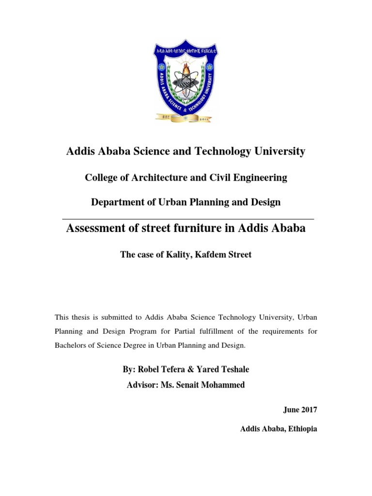 Thesis by Robel T. & Yared T. | PDF | Street | Data