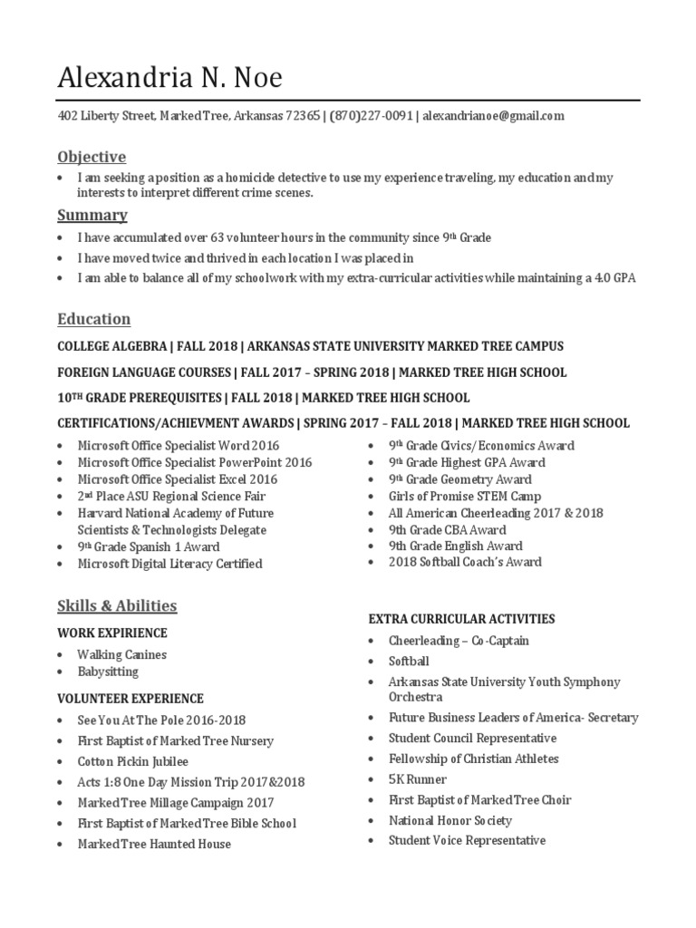 Resume - Final | PDF | Behavior Modification