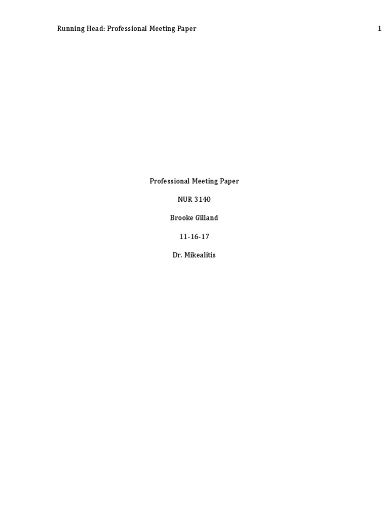 Professional Meeting Paper | PDF | Nursing | Patient Safety