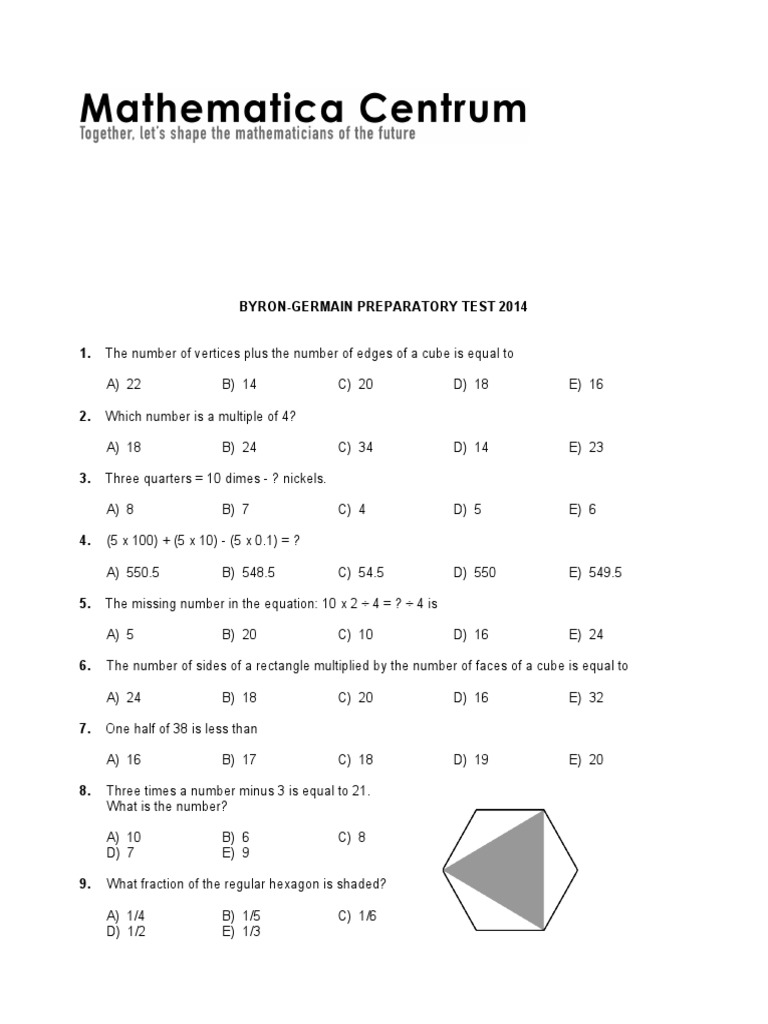 Test Prep Byron-Germain 2014 ENG | PDF | Euclidean Geometry | Geometry