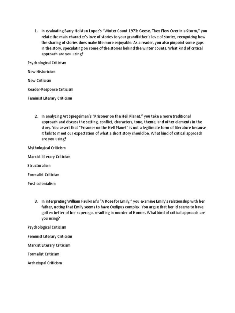 Lit Crit Quiz | PDF | Paradise Lost