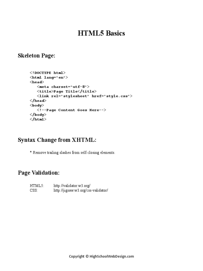 HTML5 Basics - 0 | PDF