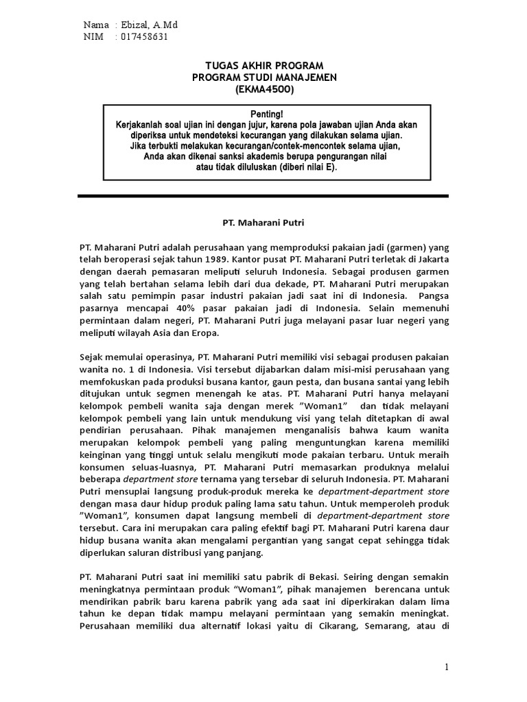 Inisiasi 5 - Tap Utuh - Maharani Putri - Ebizal, A.md | PDF ...