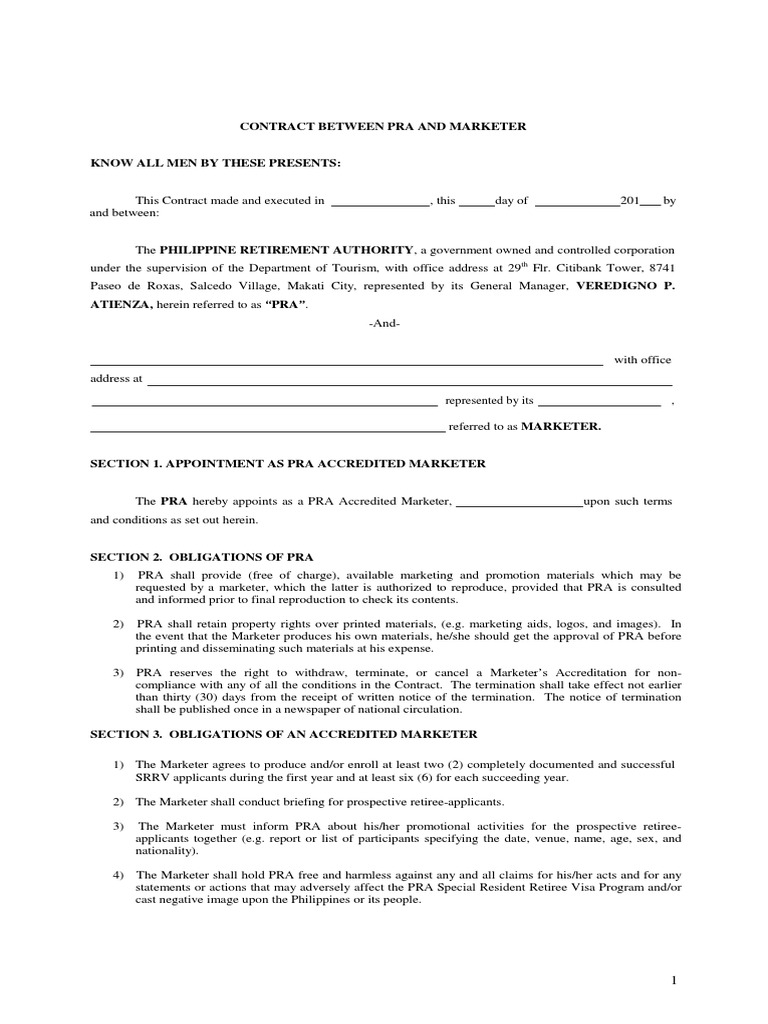 PRA Marketer Accreditation Contract | PDF | Contractual Term | Virtue