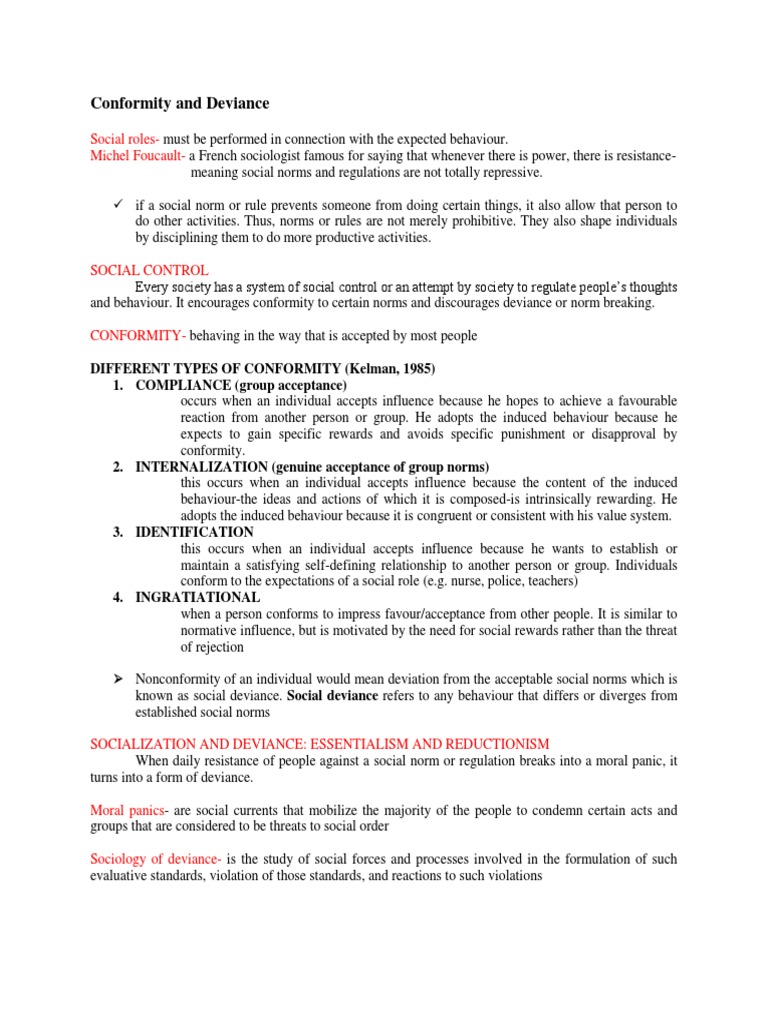 Conformity and Deviance | PDF | Deviance (Sociology) | Conformity