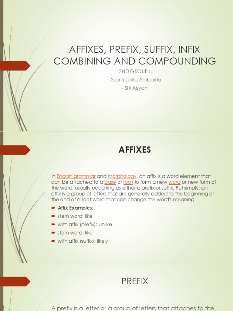 Understanding Affixes and Infixes | PDF | Word | Linguistic Typology