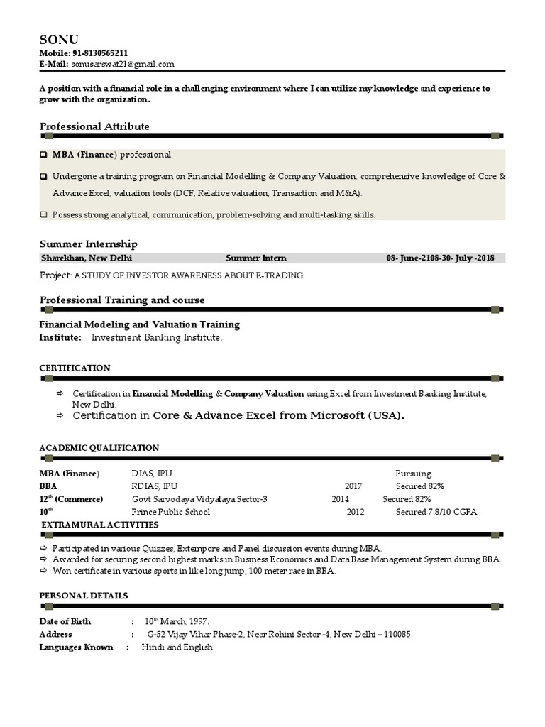 Sonu Resume1 | PDF