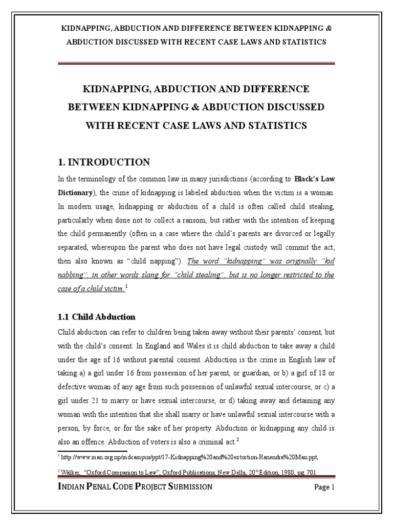 Kidnapping and Abduction in IPC | PDF | Kidnapping | Human Trafficking