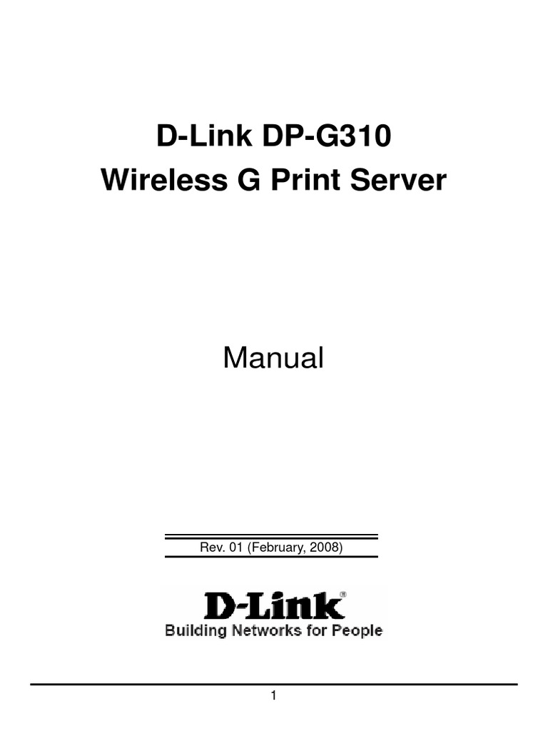D-Link DP-G310 Wireless G Print Server: Manual | PDF | Wireless Lan | Port (Computer Networking)