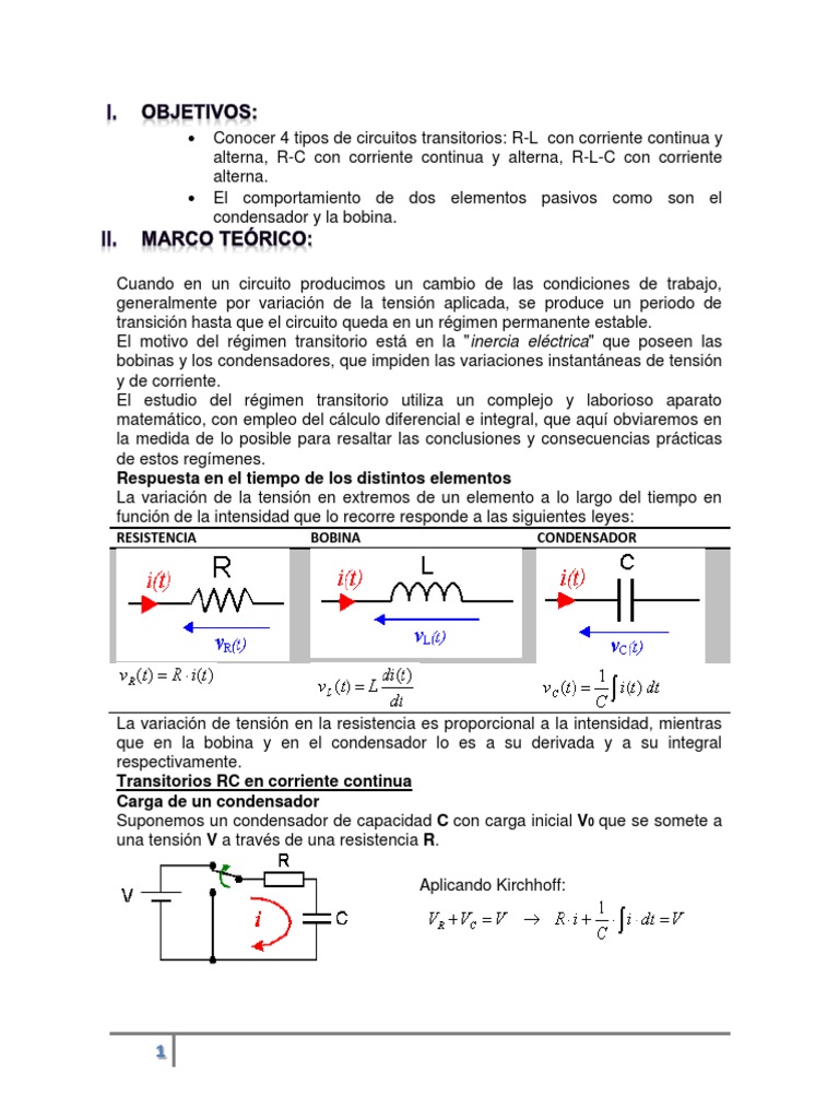 Circuitos Transitorios de Primer y Segundo Orden | PDF | Inductor | Condensador