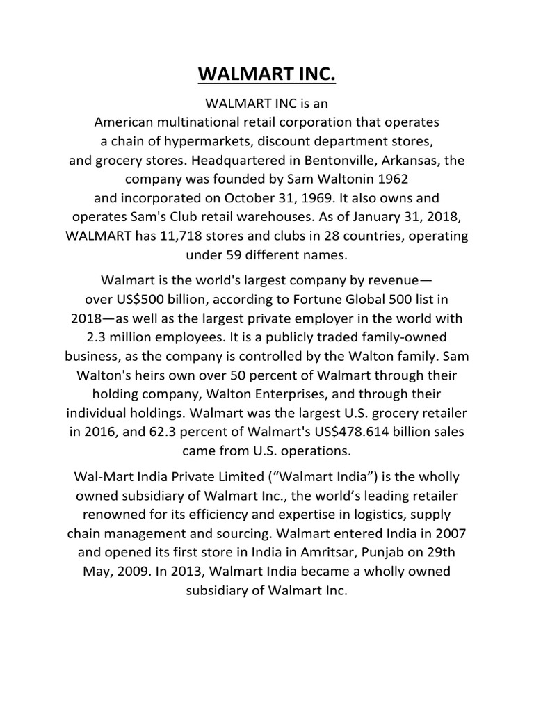 Walmart | PDF | Walmart | Retail