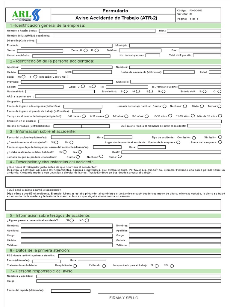 Formulario ATR 2 FO SC 002 Final | Derecho laboral | Labor