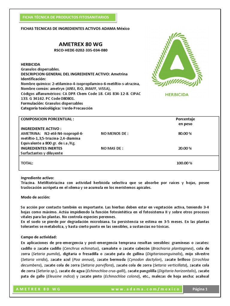 Ficha Tecnica | PDF | Pesticida | Residuos