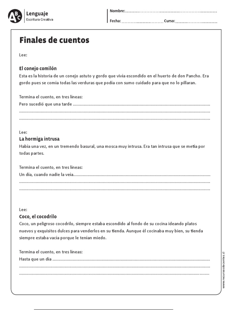 Finales de Cuentos para Niños | PDF | Cocina | Ocio