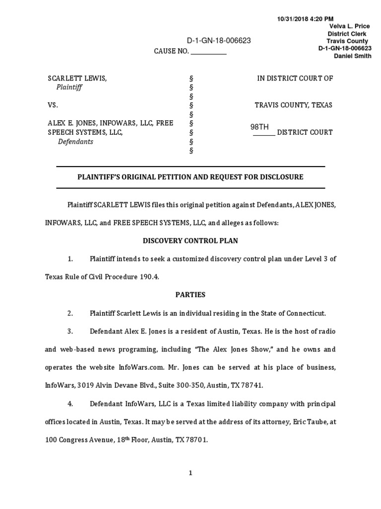 Right Wing Watch: Lewis Vs Jones Petition 10-31-2018 | PDF ...