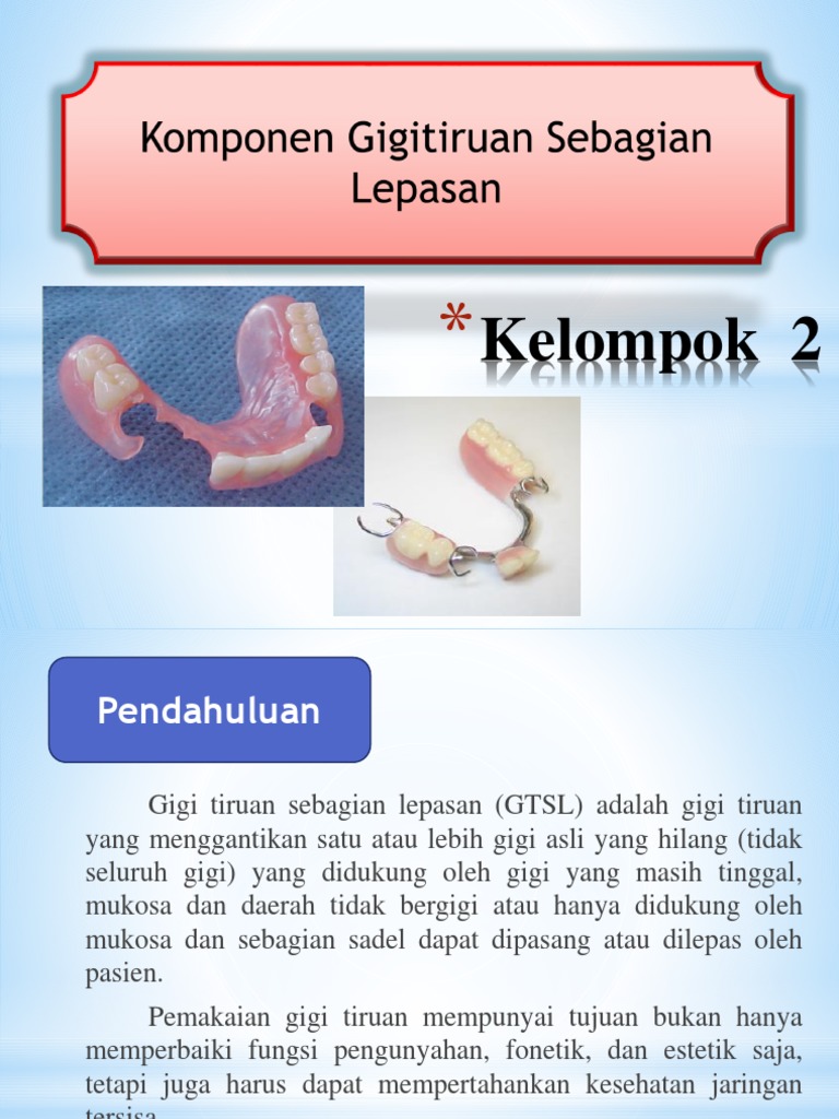 Komponen-Komponen Utama Gigi Tiruan Sebagian Lepasan | PDF