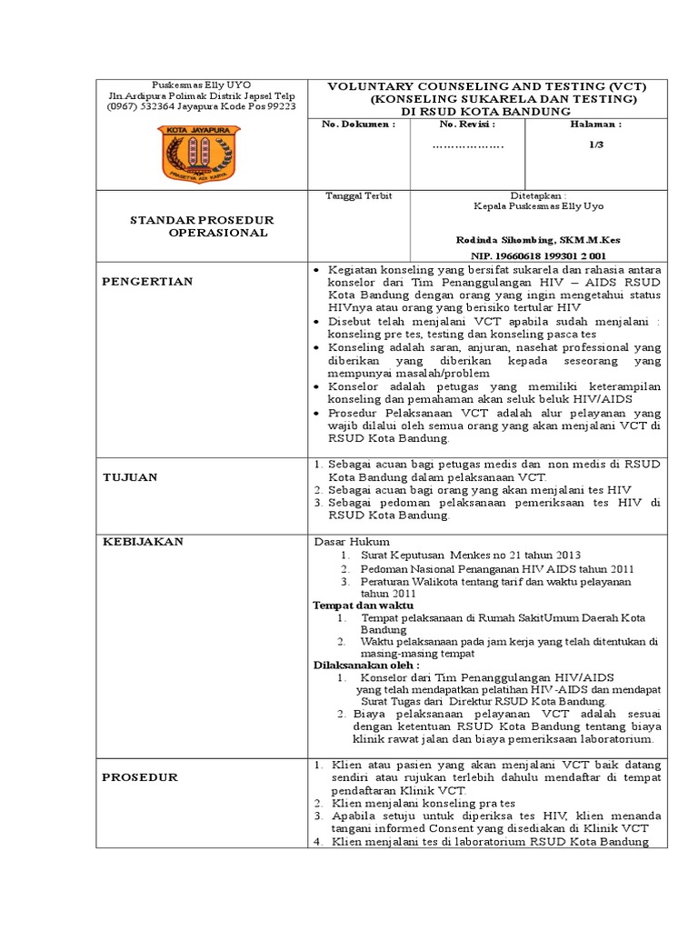 Prosedur VCT di RSUD Kota Bandung | PDF | Sains & Matematika