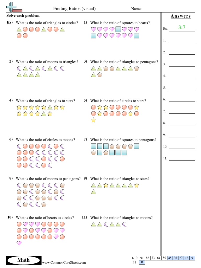 Finding Ratios (Visual) 10-14 | PDF | Triangle Geometry | Geometric Objects