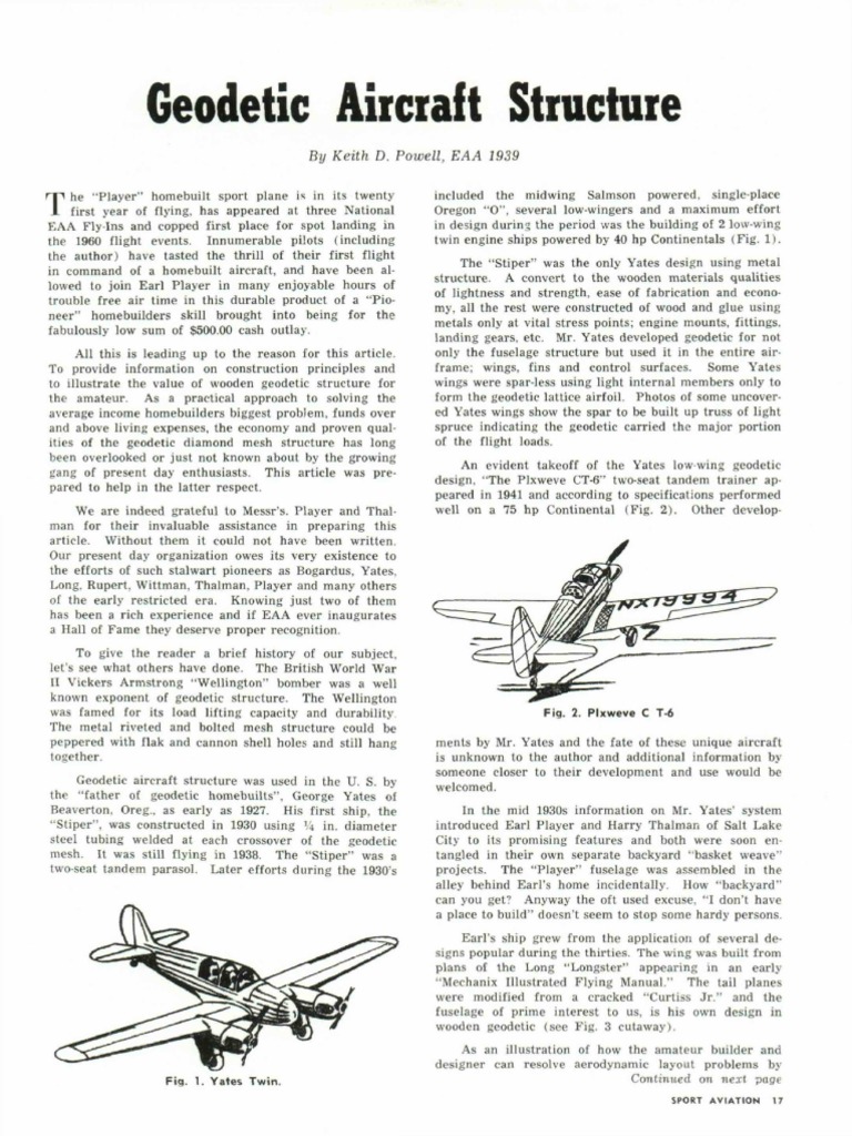 Geodetic Aircraft Structure | PDF | Fuselage | Homebuilt Aircraft