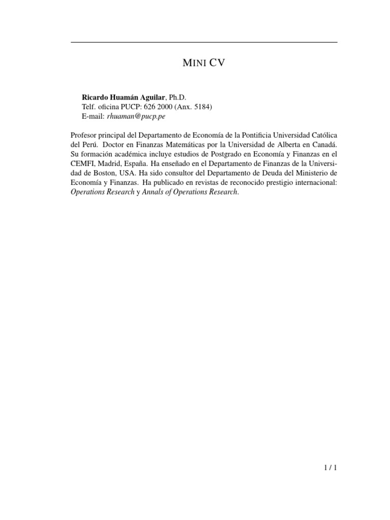 Mini CV | PDF