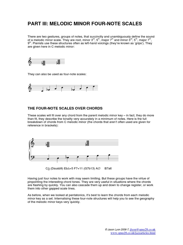 4 Melodic Minor Scales | PDF | Foreign Language Studies