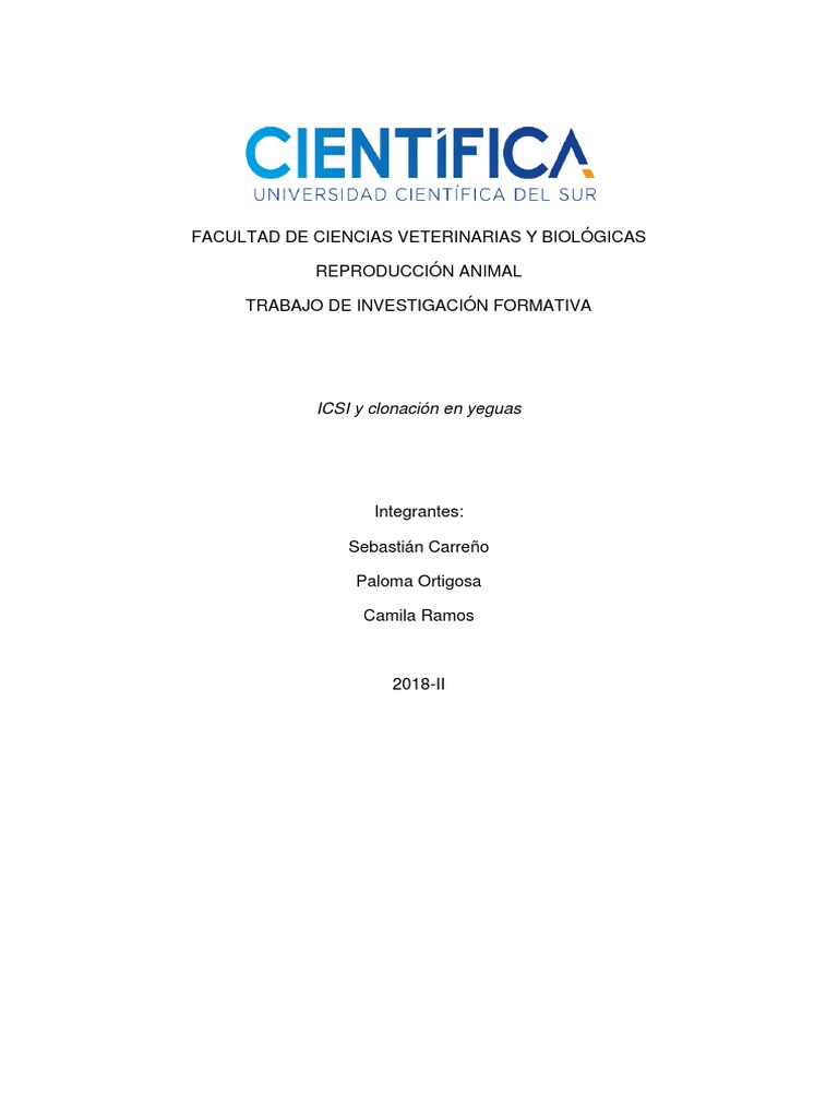 Icsi y Clonacion en Yeguas. Monografia | PDF | Clonación ...