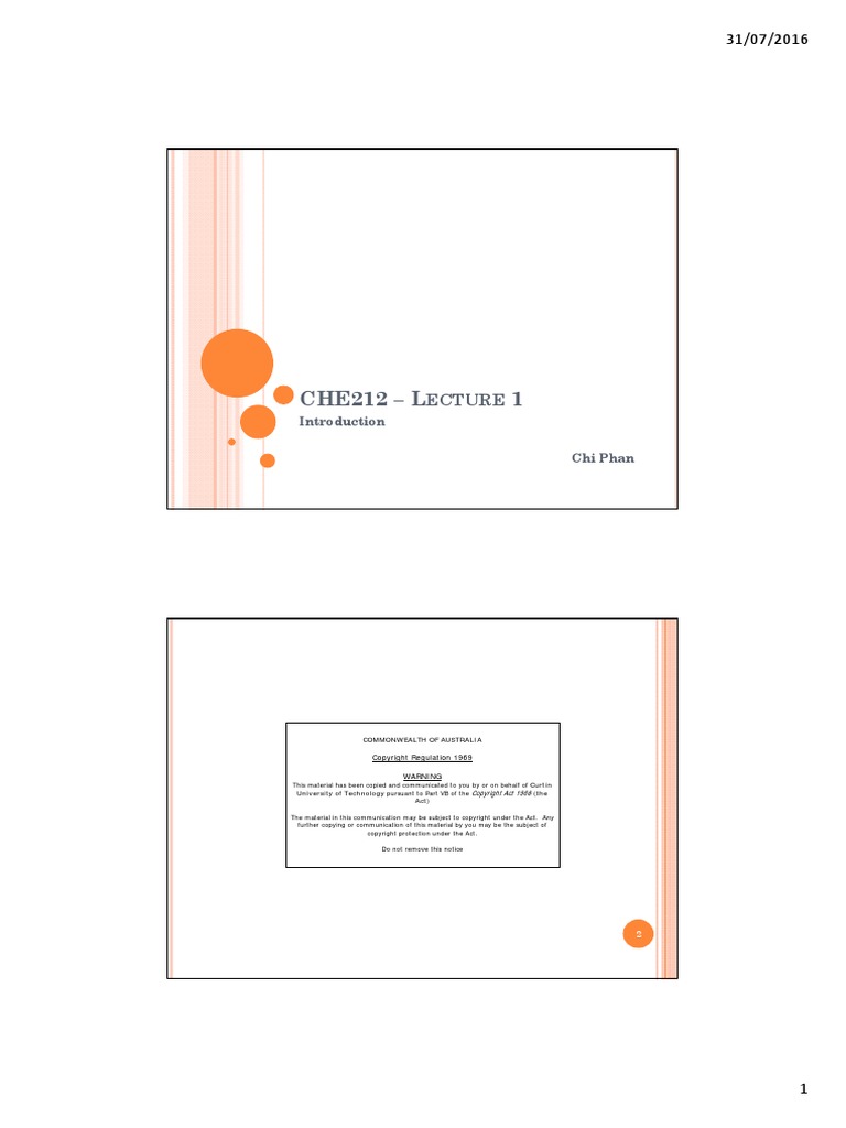 CHE212 - Lecture 1 Introduction 2016 | PDF | Visual Basic For Applications | Mathematical ...
