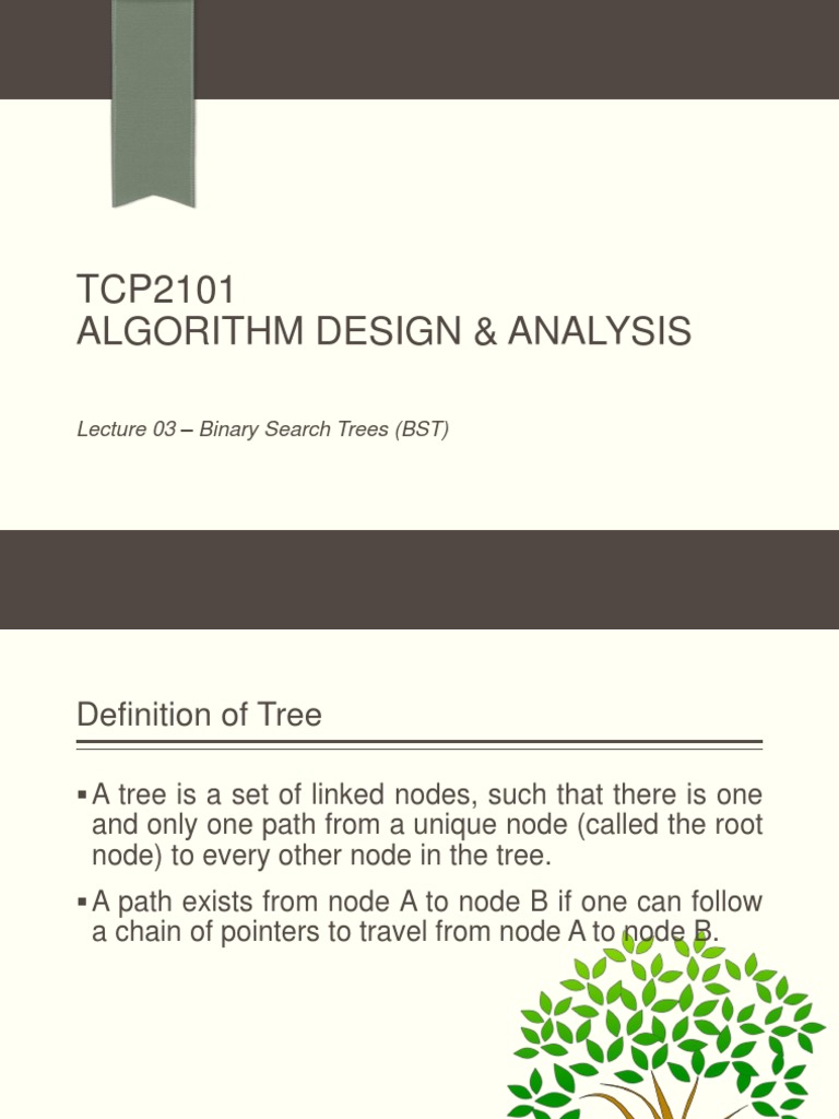 TCP2101 Algorithm Design & Analysis: - Binary Search Trees (BST) | PDF | Discrete Mathematics ...