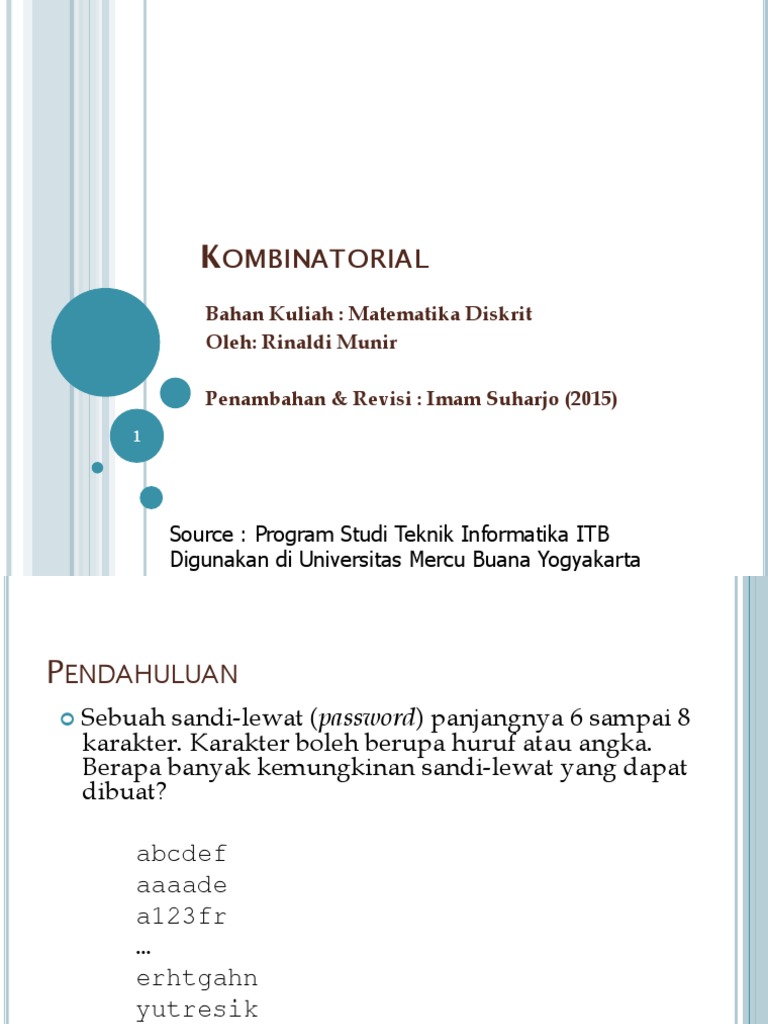 01 03 Kombinatorial 2015 | PDF