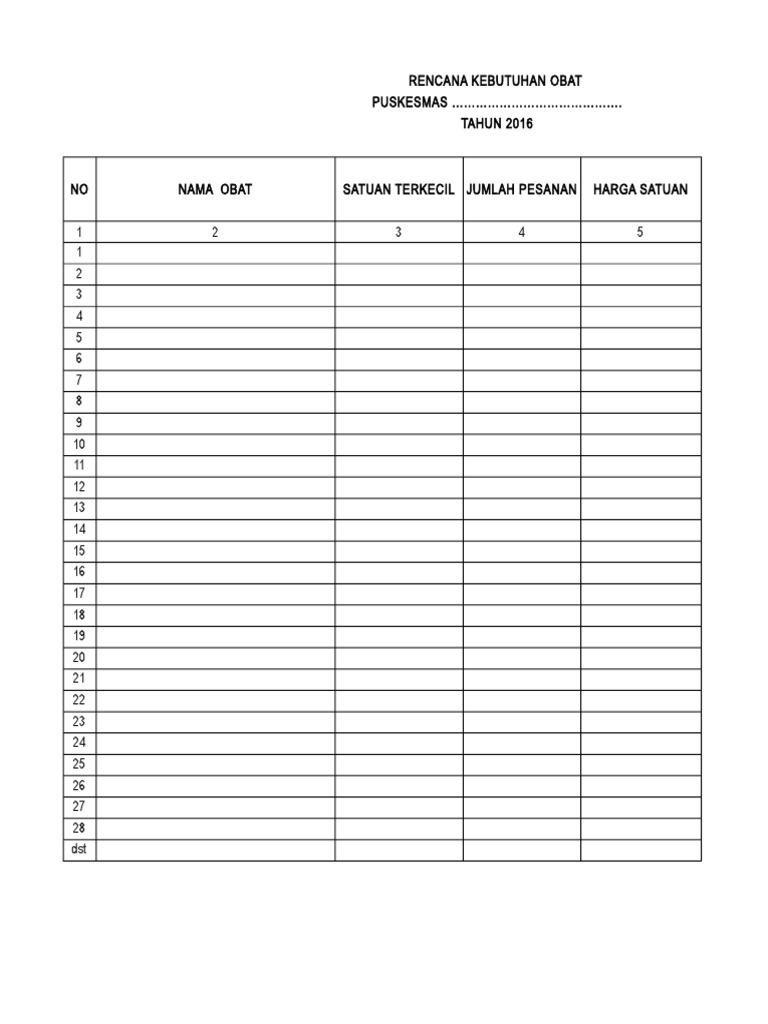 Form Rko Untuk Puskesmas | PDF