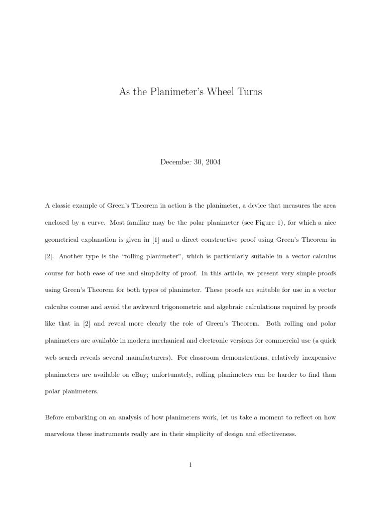 Linear and Polar Planimeters | PDF | Area | Angle