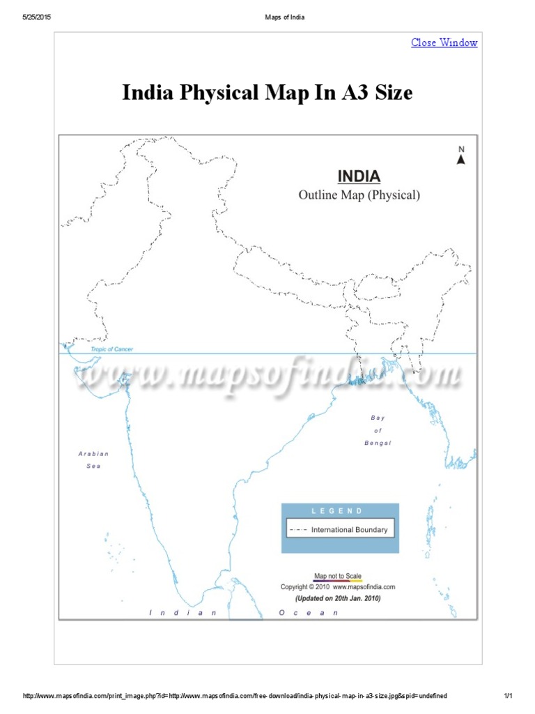 Maps of India A3 Physical | PDF