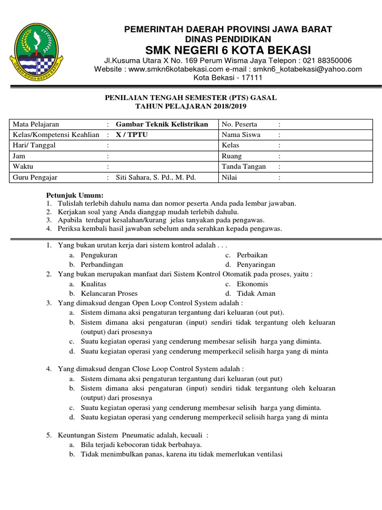 Uts Gamtek X 1819 Genap | PDF