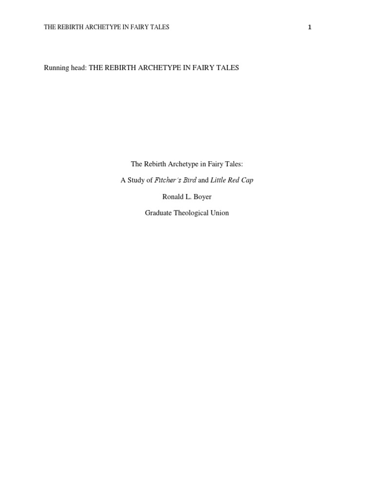 The Rebirth Archetype in Fairy Tales A S | PDF | Mythology | Fairy Tales