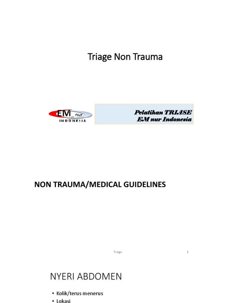 Triage Non Trauma | PDF