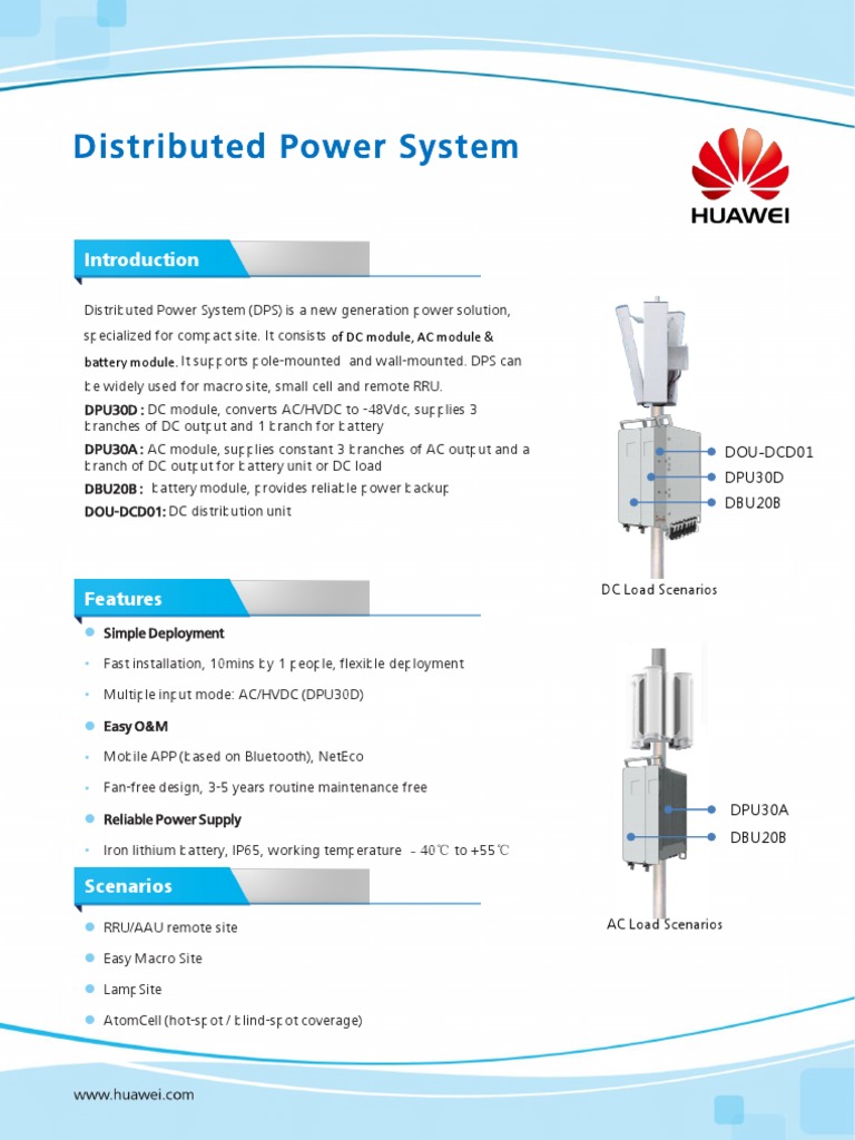 HUAWEI Distributed Power System Datasheet | PDF | High Voltage Direct ...