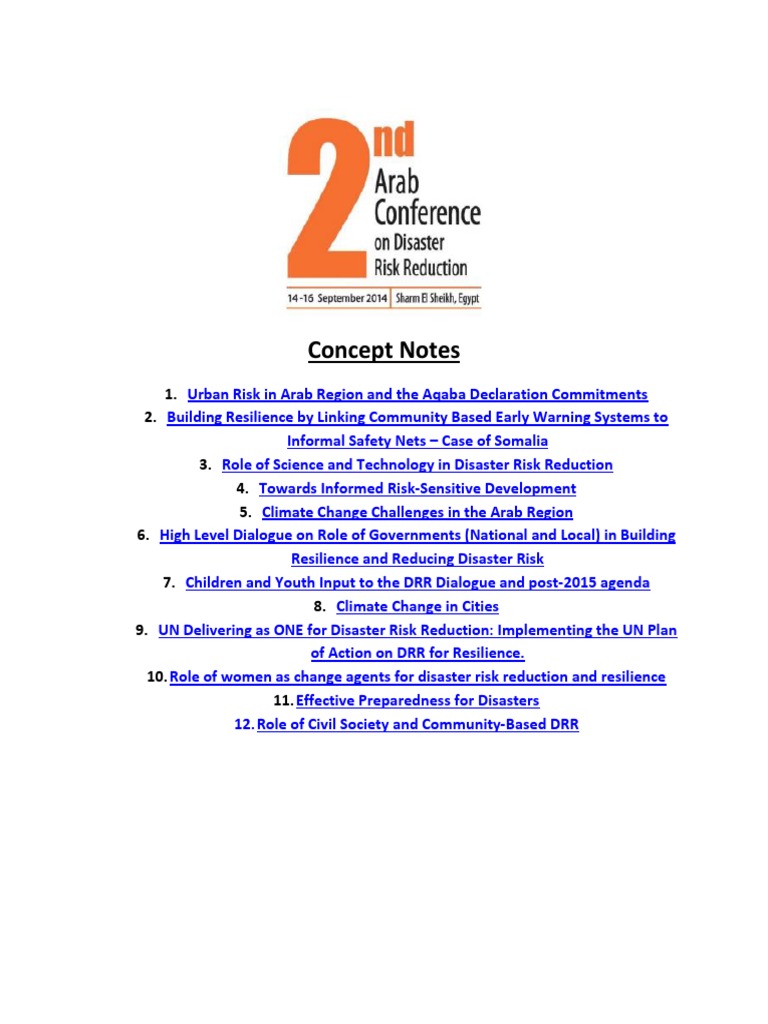 Concept Notes | PDF | Disaster Risk Reduction | Climate Resilience