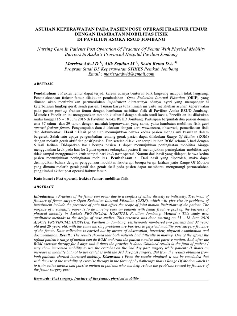Article FR Femur Post Operasi | PDF