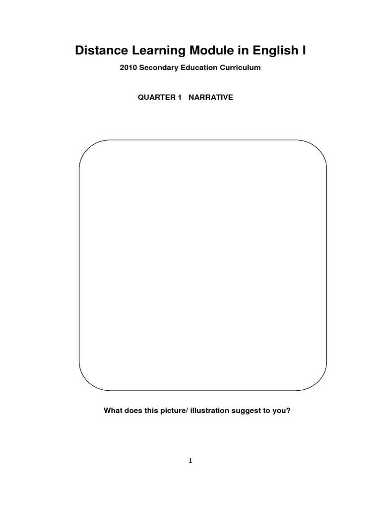 Distance Learning Module in English I: 2010 Secondary Education ...