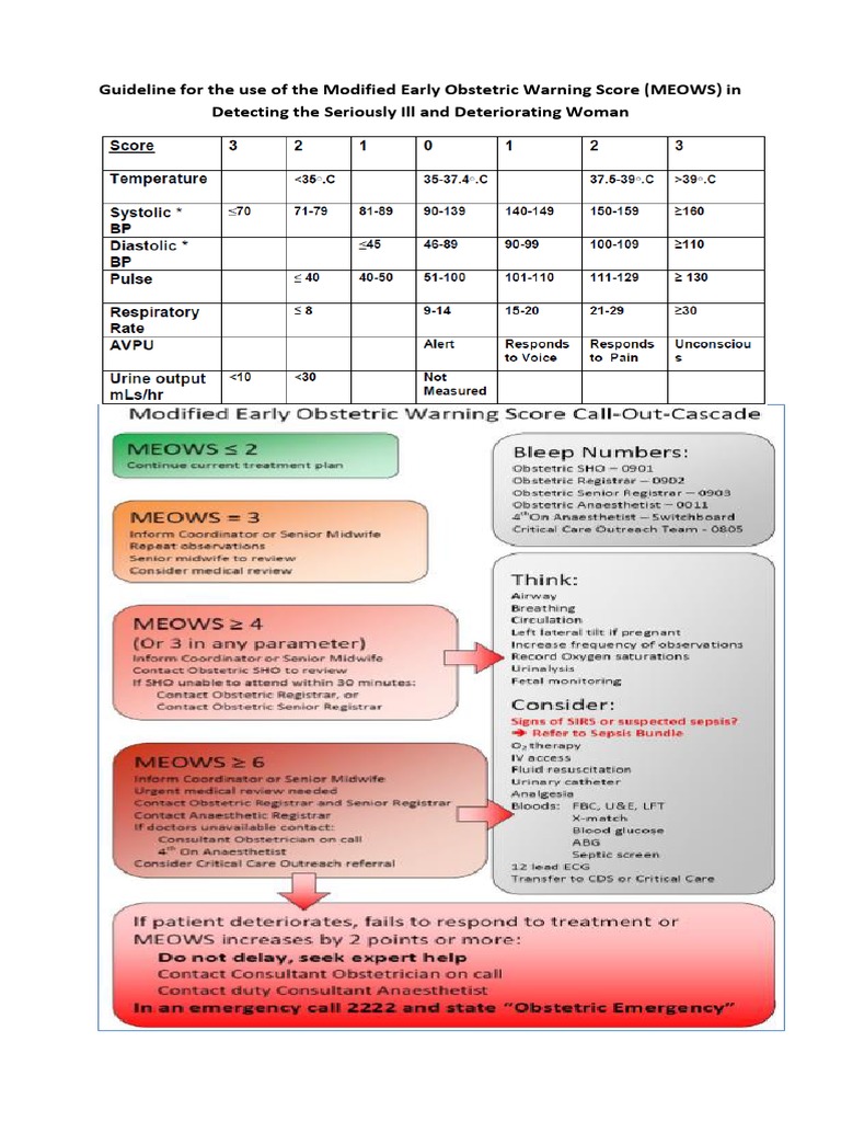 Guideline For The Use of The Modified Early Obstetric Warning Score ...