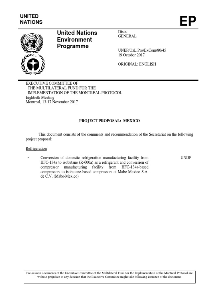 United Nations Environment Programme | PDF | Refrigerator | Efficient ...