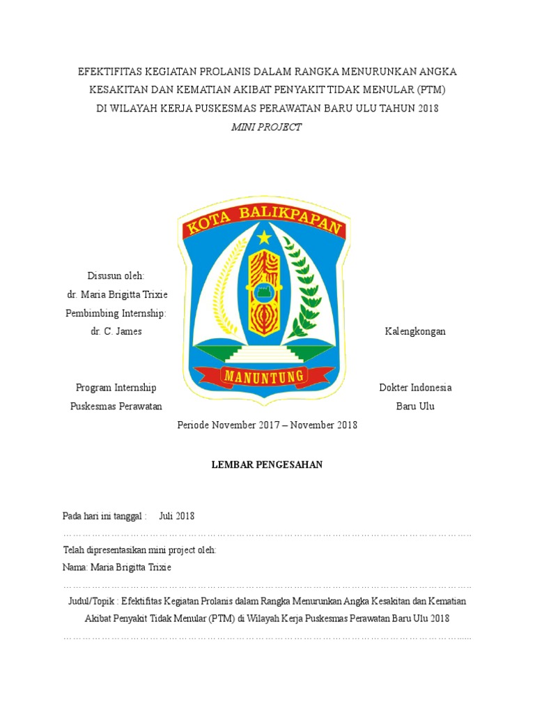 Minipro Final Daftar Isi Cover Trixie LEMBAR PENGESAHAN | PDF | Kesehatan Holistik | Sains ...