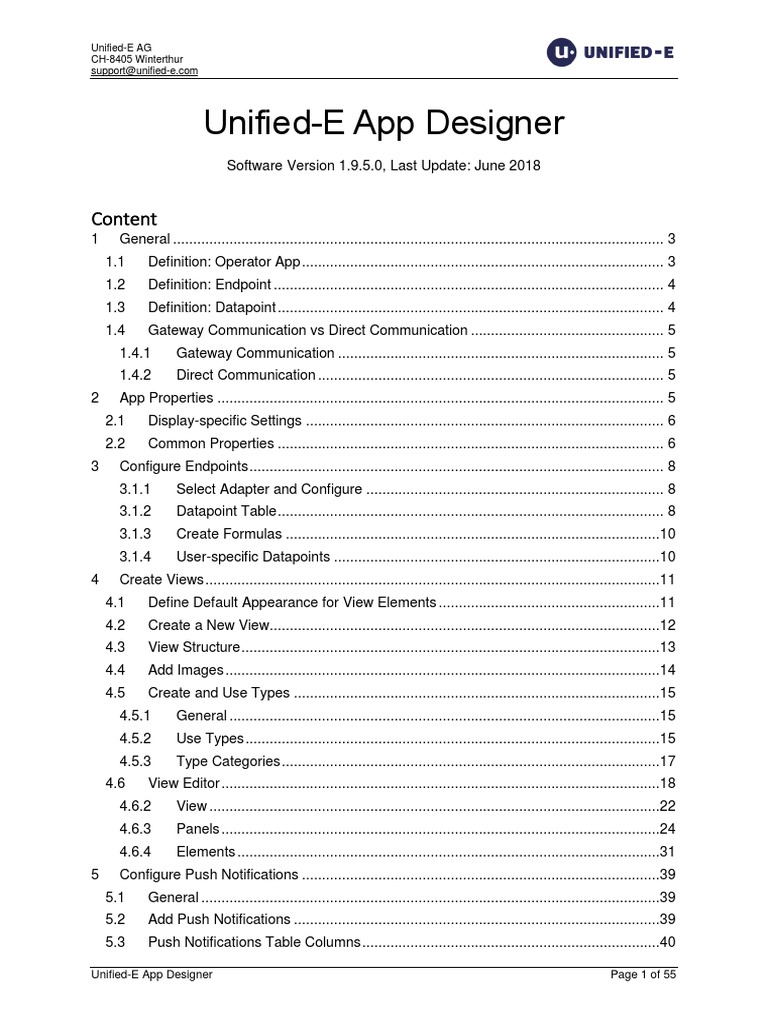 Unified-E App Designer User Guide | PDF | Mobile App | Page Layout
