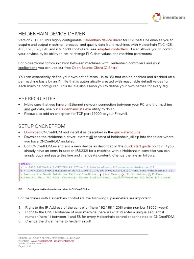 Heidenhain Device Driver | PDF | Parameter (Computer Programming) | Input/Output