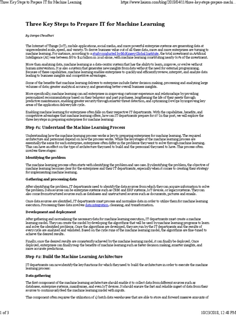 3 Key Steps To Prep | PDF | Machine Learning | Cloud Computing